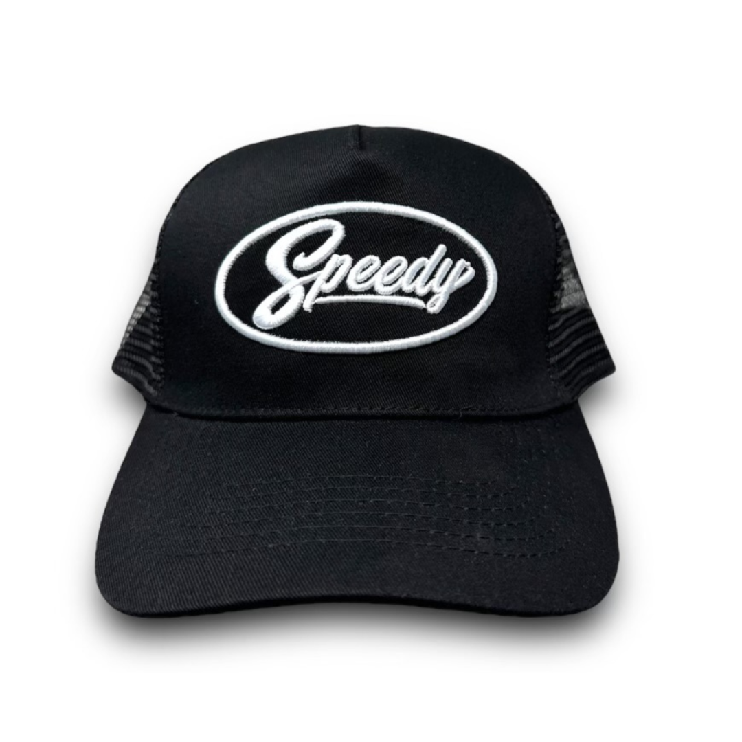 Black Round Bill Hat – speedy supply co